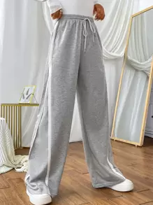 SHEIN EZwear Drawstring Waist Side Seam Sweatpants | SHEIN USA