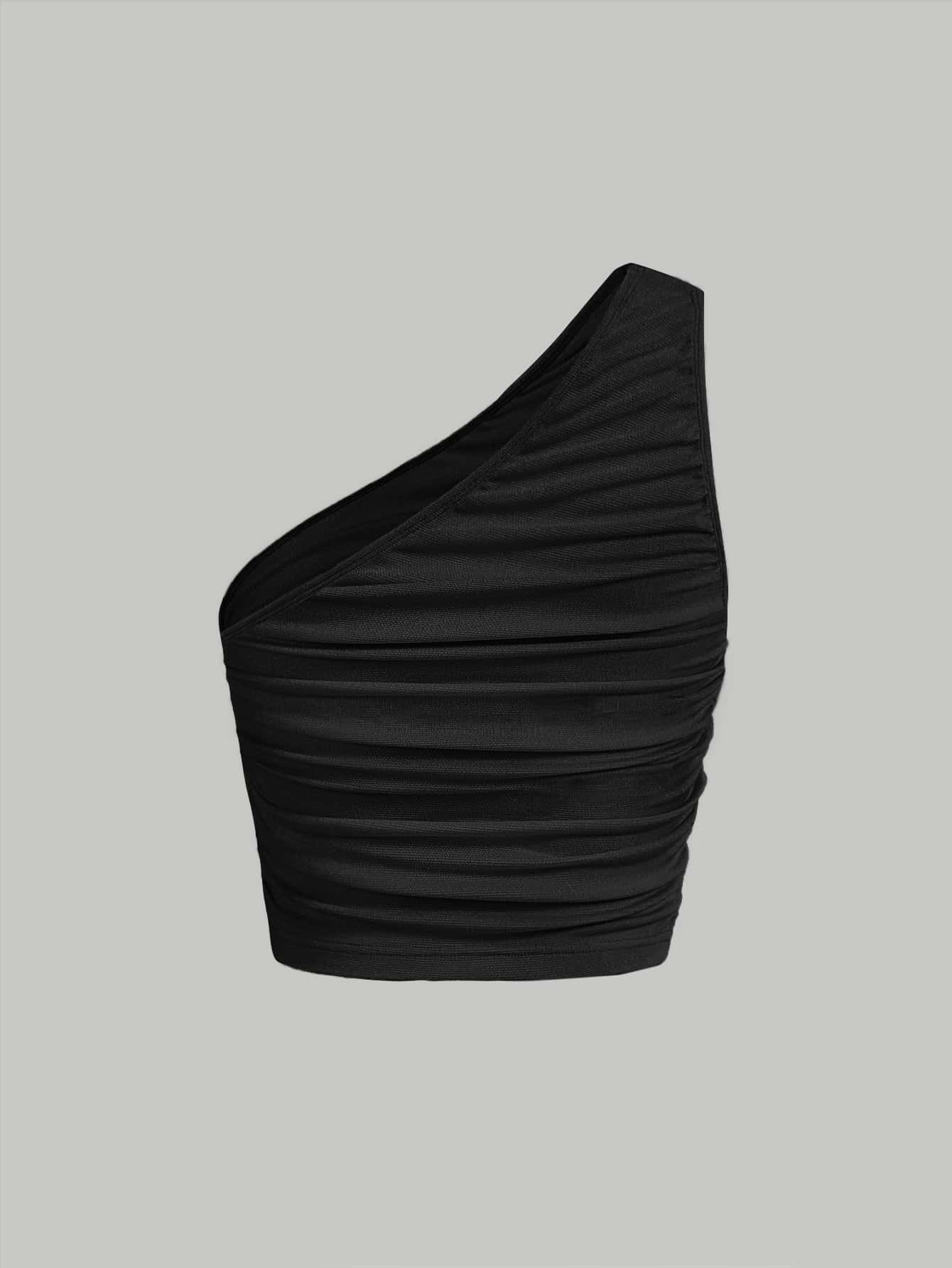 SHEIN MOD One Shoulder Ruched Crop Top | SHEIN UK