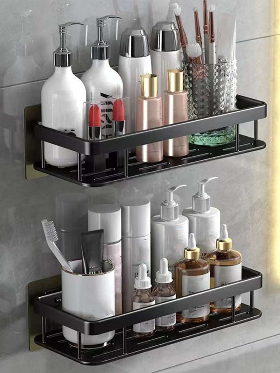 1pc Wall Mounted Punch-free Bathroom Storage Rack,Shower Caddy Shelf ...