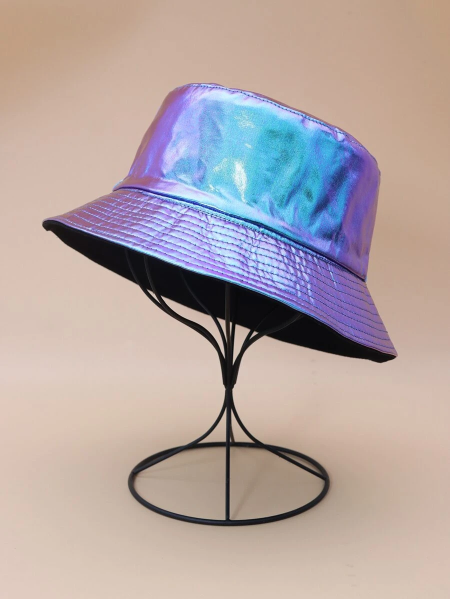 Holographic Reversible Bucket Hat | SHEIN USA