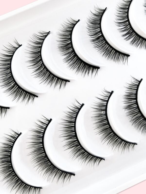 10 pairs Full False Lashes Natural Long 9mm Strip Eyelashes Lashes ...