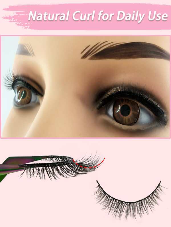10 pairs Full False Lashes Natural Long 9mm Strip Eyelashes Lashes ...