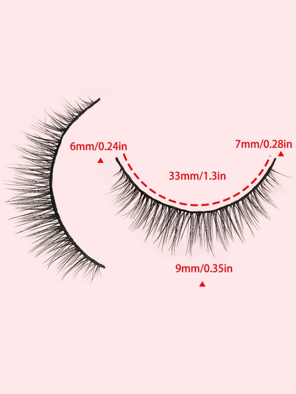 10 pairs Full False Lashes Natural Long 9mm Strip Eyelashes Lashes ...