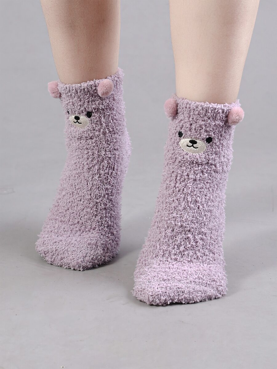 Bear Embroidery Crew Socks | SHEIN USA