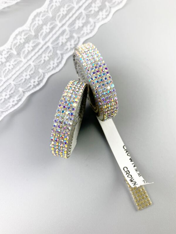 Self Adhesive Crystal Rhinestone Sticker Diamond Ribbon DIY Sticker ...