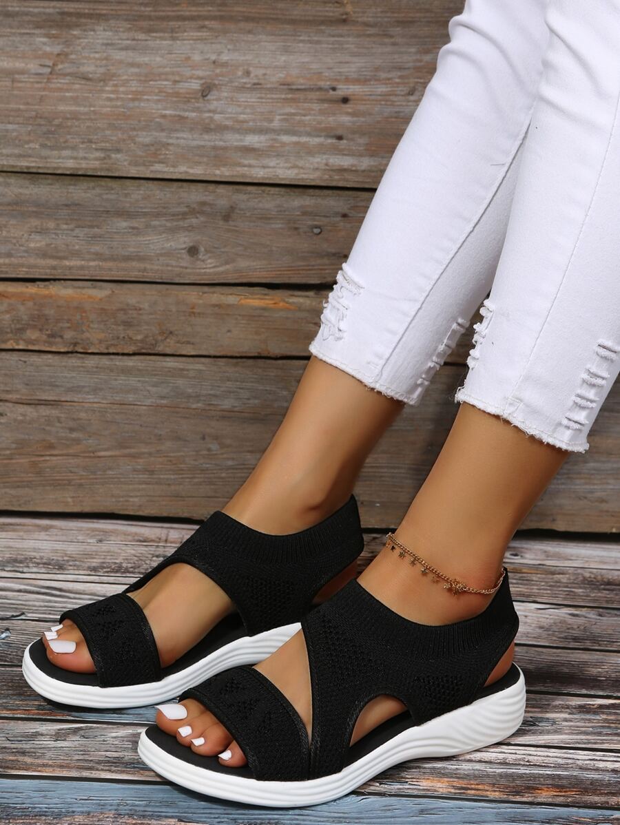 Sporty Black Sport Sandals Women Slingback Sport Sandals | SHEIN USA