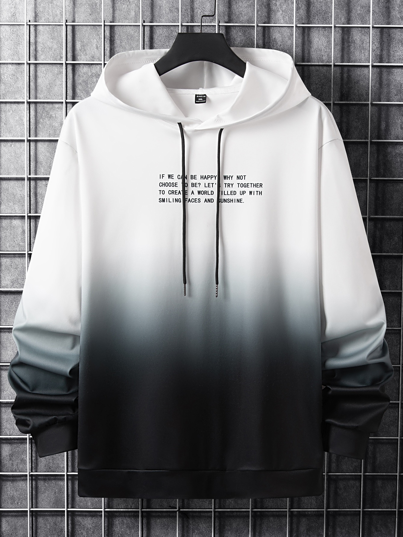 Manfinity Men Ombre Slogan Graphic Drawstring Hoodie | SHEIN UK