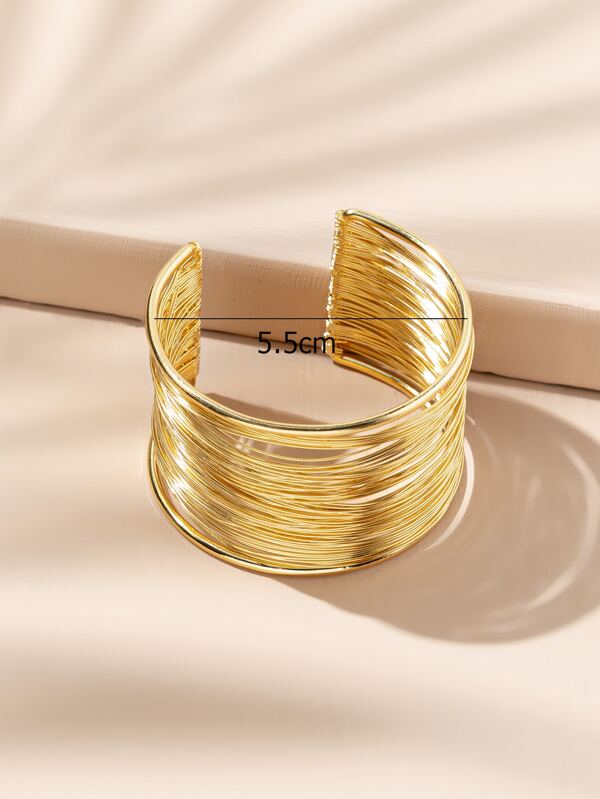 1pc Women's Simple & Delicate Fashionable Open Bangle With Metal ...