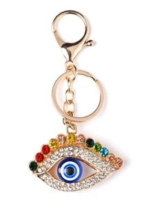 Rhinestone Evil Eye Charm Keychain | SHEIN USA