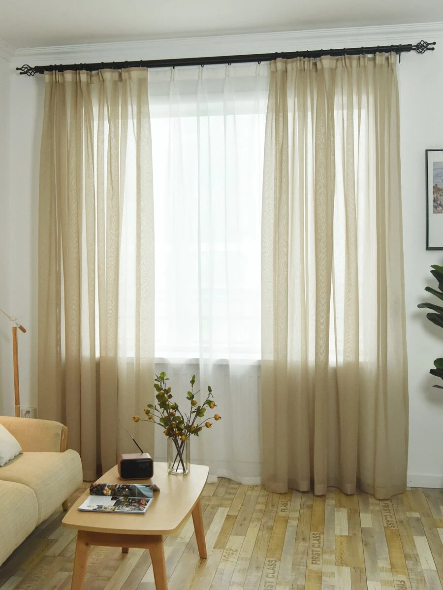 Plain Single Panel Sheer Curtain | SHEIN USA