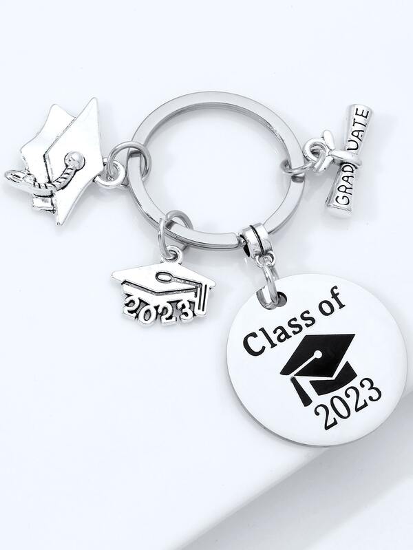 Year Number & Graduation Hat Charm Keychain | SHEIN UK