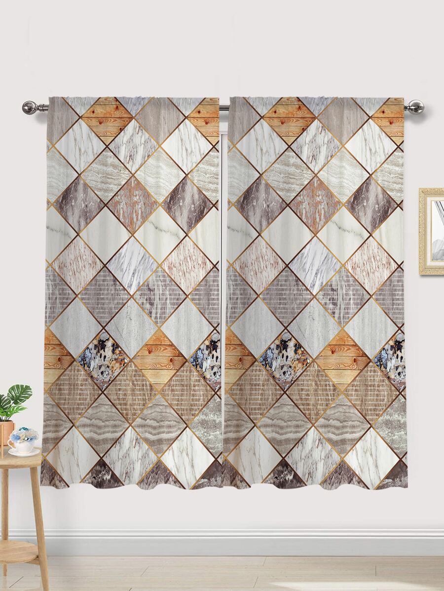 Geometric Pattern Single Panel Curtain | SHEIN USA