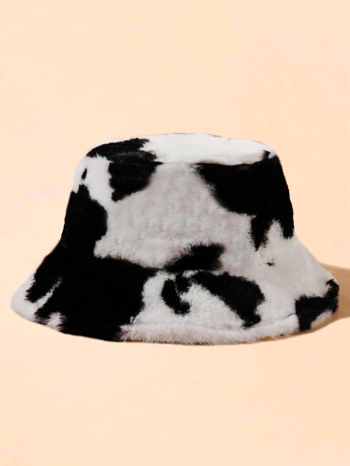 Cow Pattern Fluffy Bucket Hat | SHEIN USA