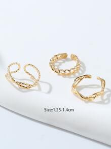 3pcs Twist Cuff Toe Ring | SHEIN USA