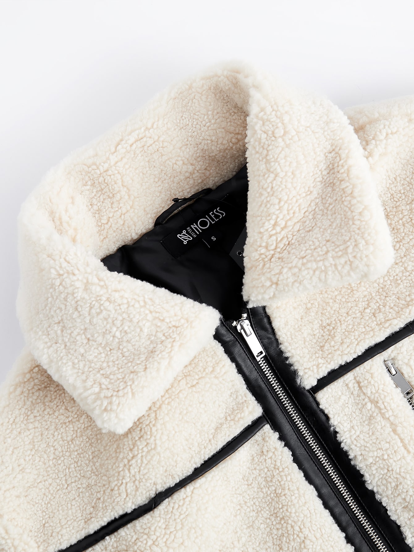 Zip Up Drop Shoulder Teddy Coat | SHEIN UK