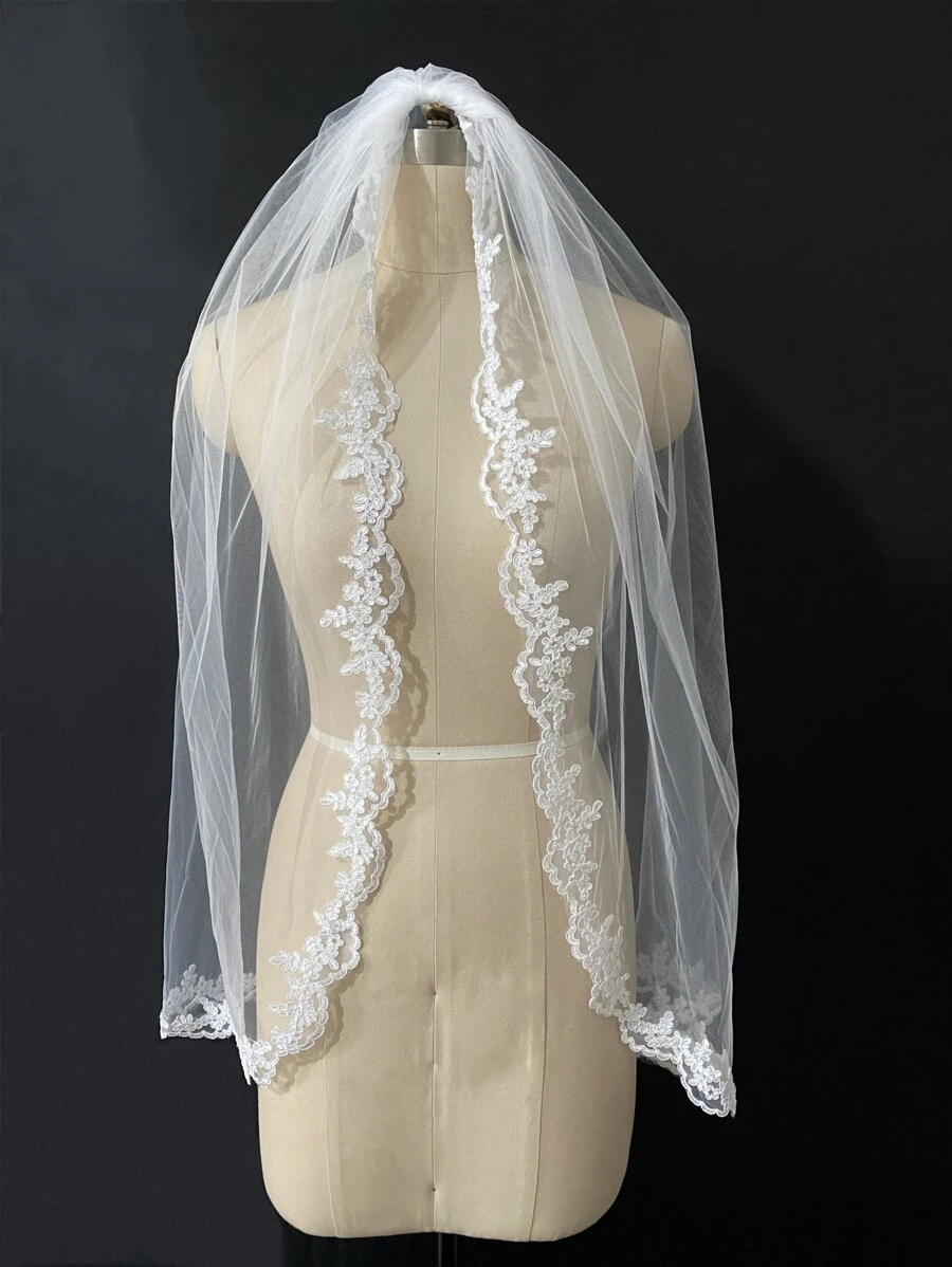 Floral Embroidered Bridal Veil | SHEIN USA