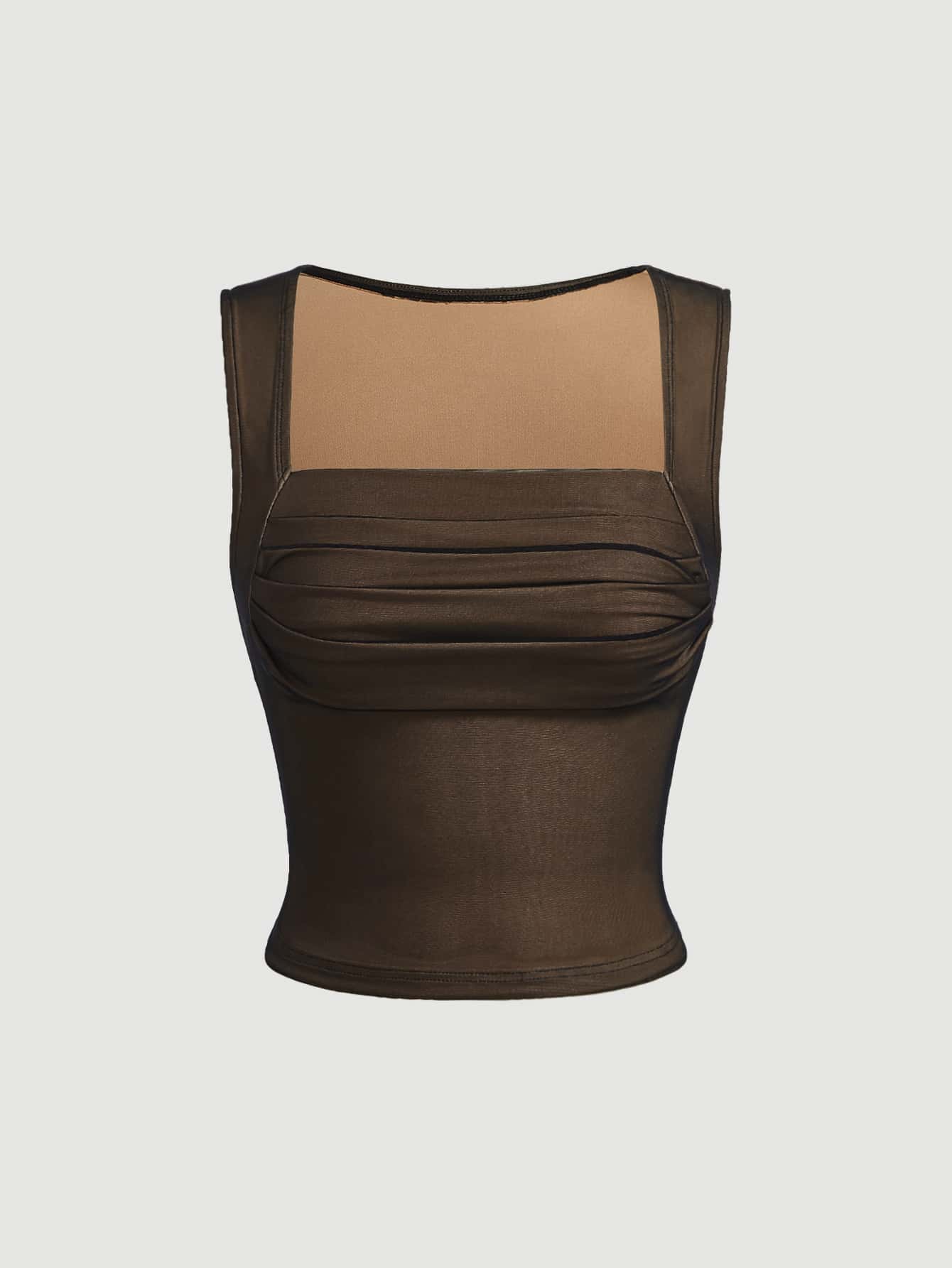 SHEIN MOD Ruched Mesh Tank Top | SHEIN USA