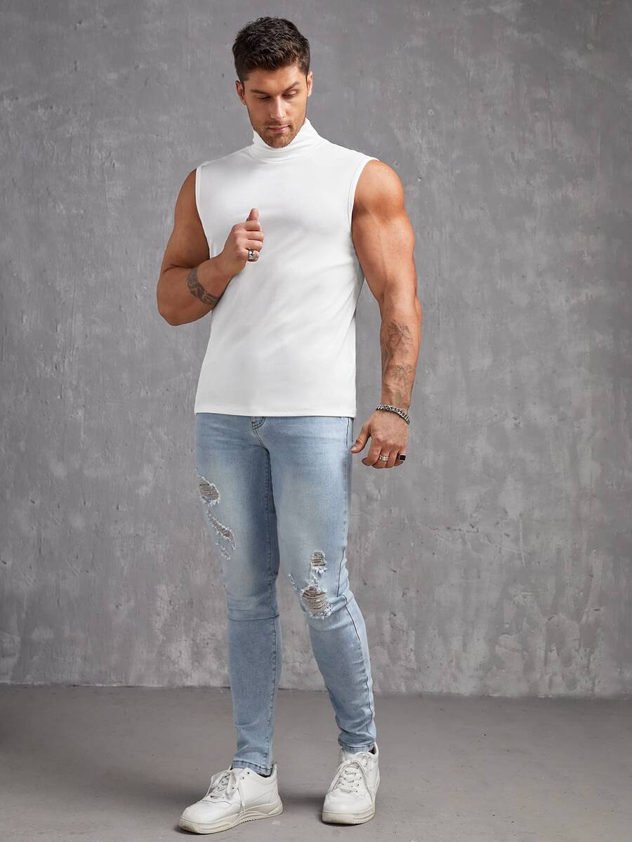Manfinity Homme Men Solid Turtleneck Tank Top | SHEIN USA