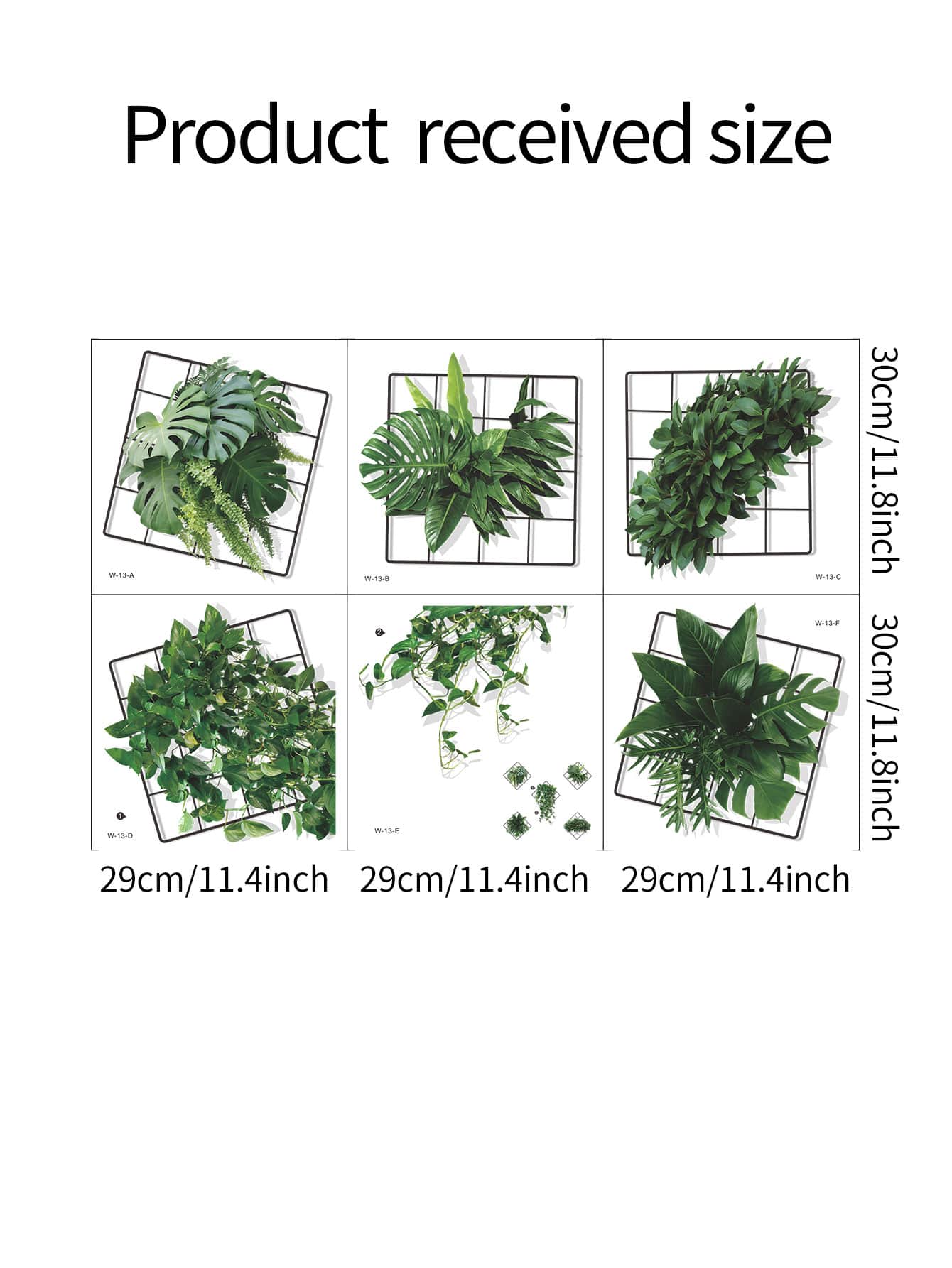 6pcs/set Plant Print Wall Sticker, Self Adhesive Wall Art Decal For ...