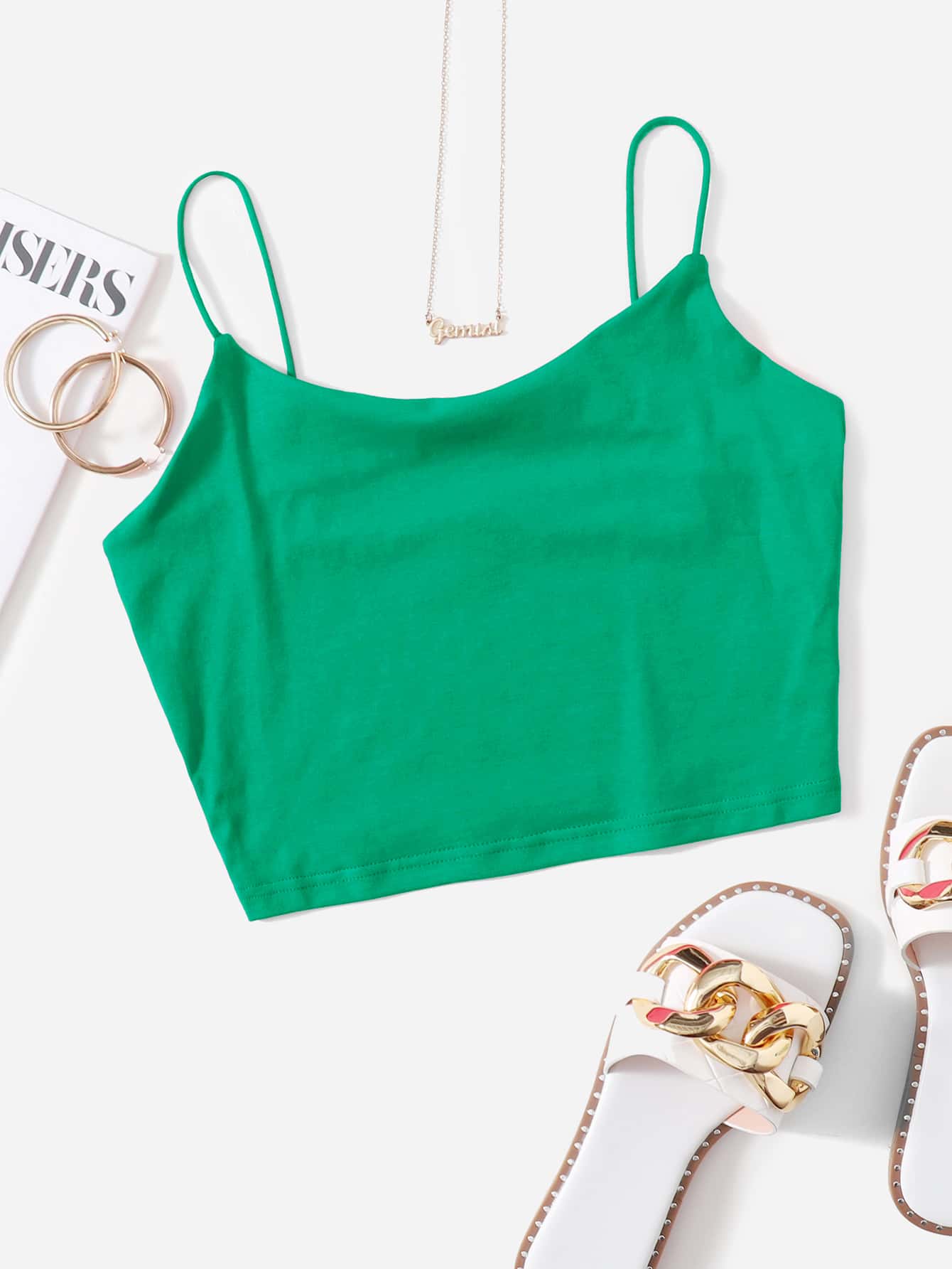 Shein Ezwear Solid Crop Cami Top Shein Usa