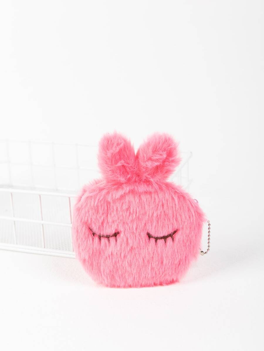 Cartoon Rabbit Design Fuzzy Coin Purse | SHEIN USA