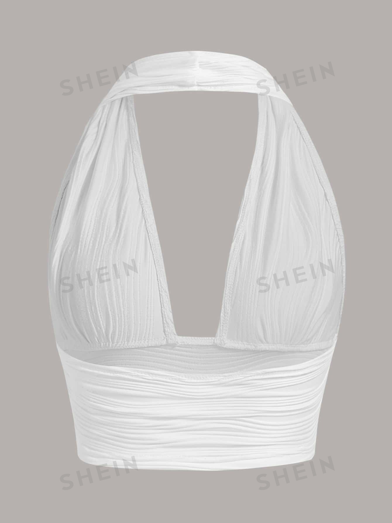 SHEIN ICON Solid Backless Crop Halter Y2k Top | SHEIN UK