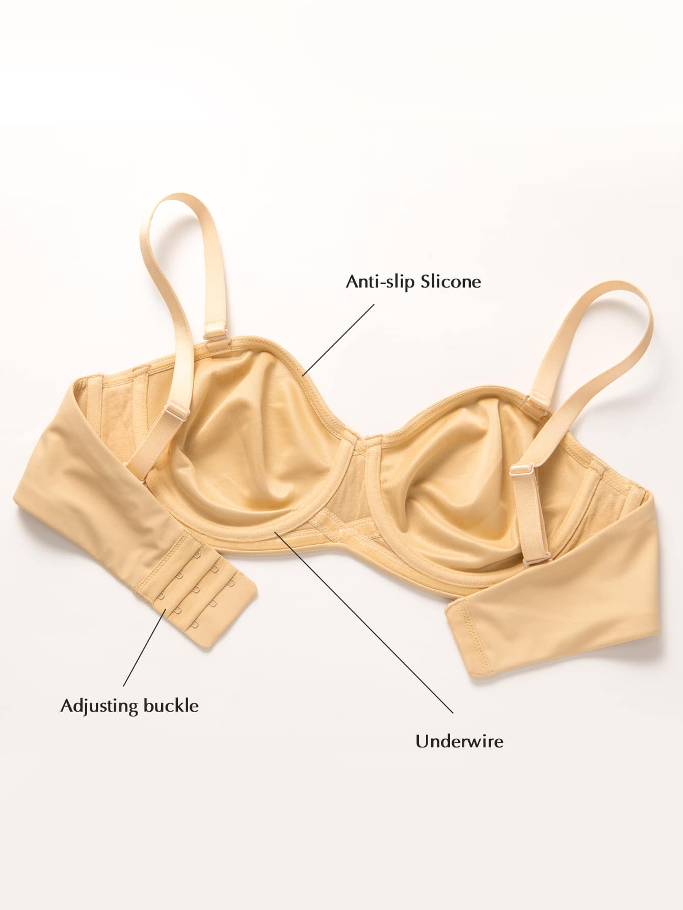 Wingslove Plus Solid Bra With Detachable Straps | SHEIN UK