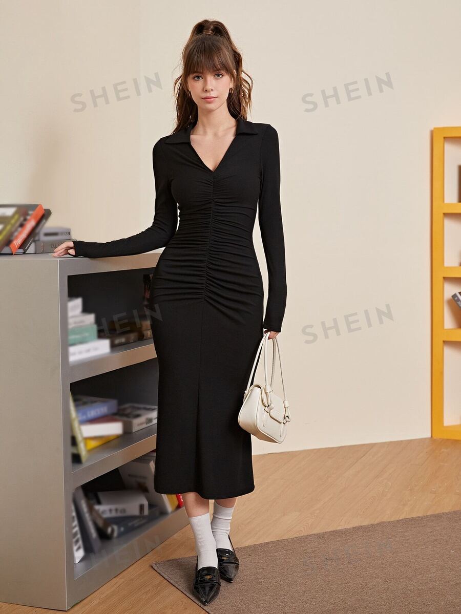 SHEIN MOD Ruched Mermaid Hem Bodycon Dress | SHEIN EUR