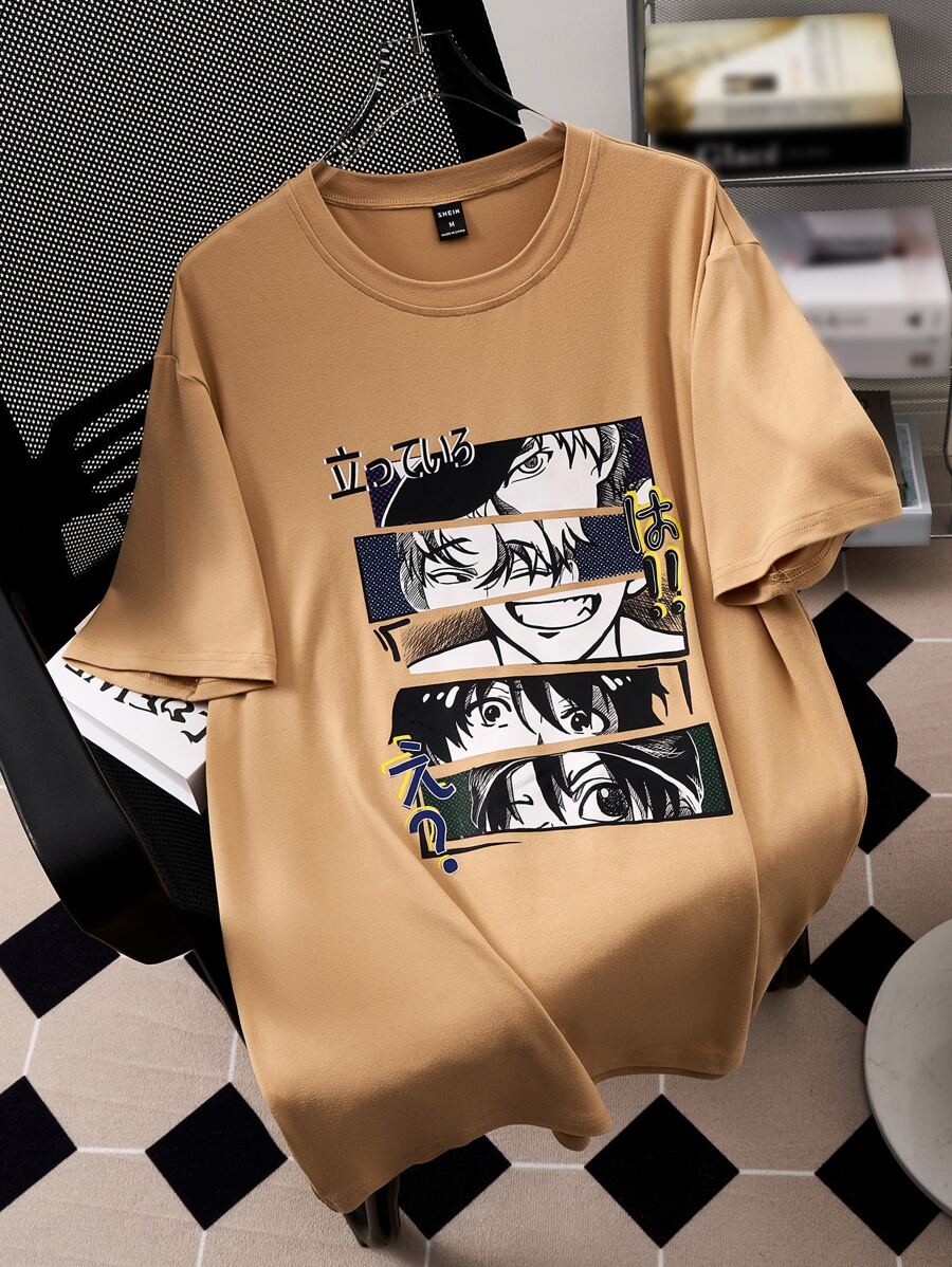 Manfinity Hypemode Men Figure And Letter Graphic Tee Shein Usa