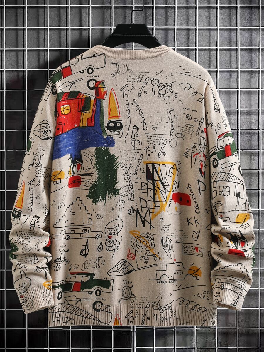 Manfinity EMRG Men Graffiti Print Jumper | SHEIN UK