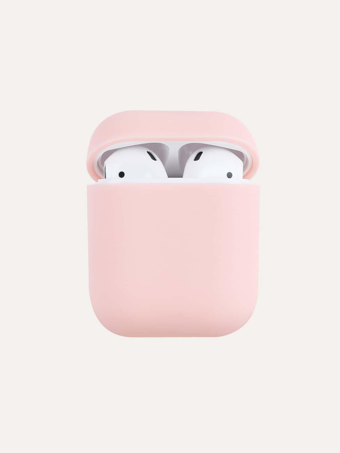 Baby Pink Solid Color Tpu Earphone Protective Cover Case Compatible ...