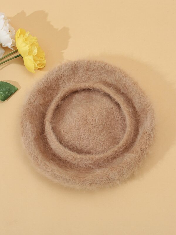 Solid Fluffy Beret | SHEIN UK
