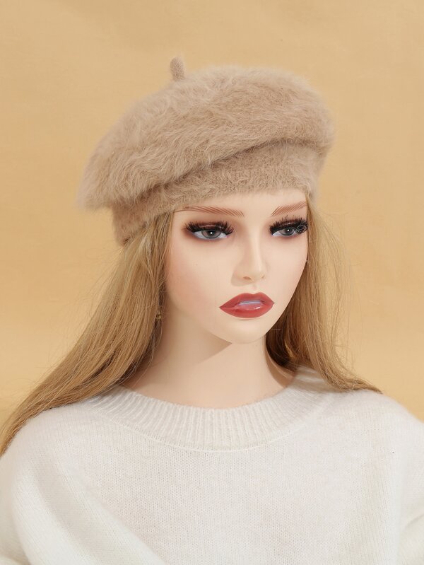 Solid Fluffy Beret | SHEIN USA