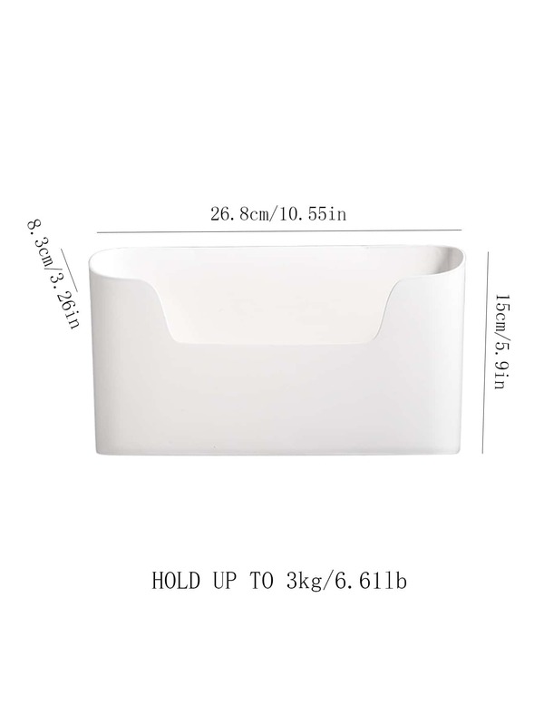 1pc Wall Mounted Storage Box,Minimalist Plain Storage Rack For Home ...