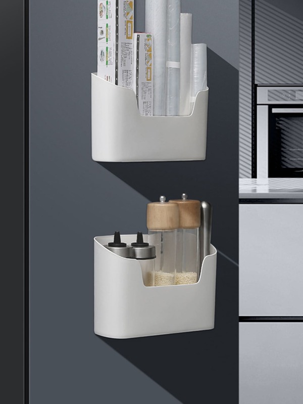 1pc Wall Mounted Storage Box,Minimalist Plain Storage Rack For Home ...