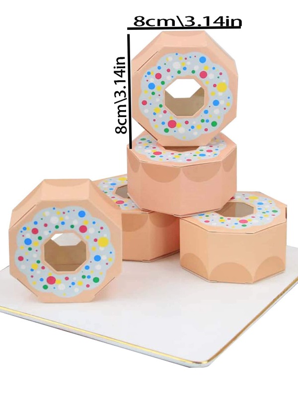 5pcs/set Donut Pattern Random Packing Box, Cartoon Geometric Shaped ...