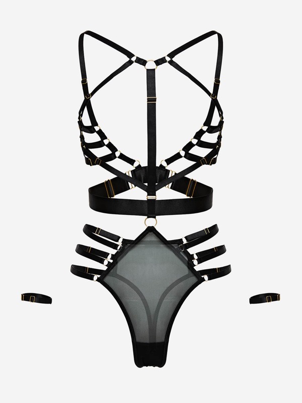 Is That The New Plus Ring Linked Mesh Teddy Bodysuit With Leg Ring ...