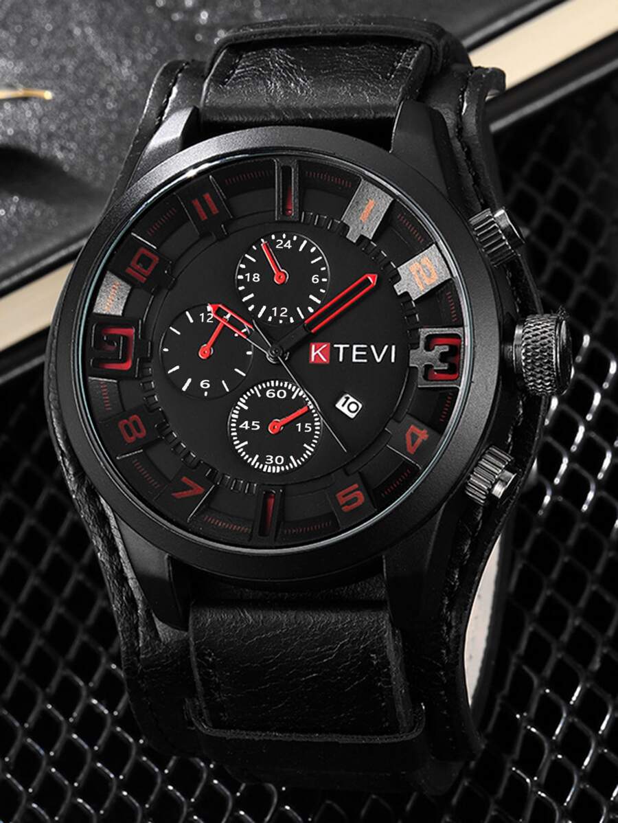 Men Round Pointer Quartz Watch As A Gift For Students Returning To ...