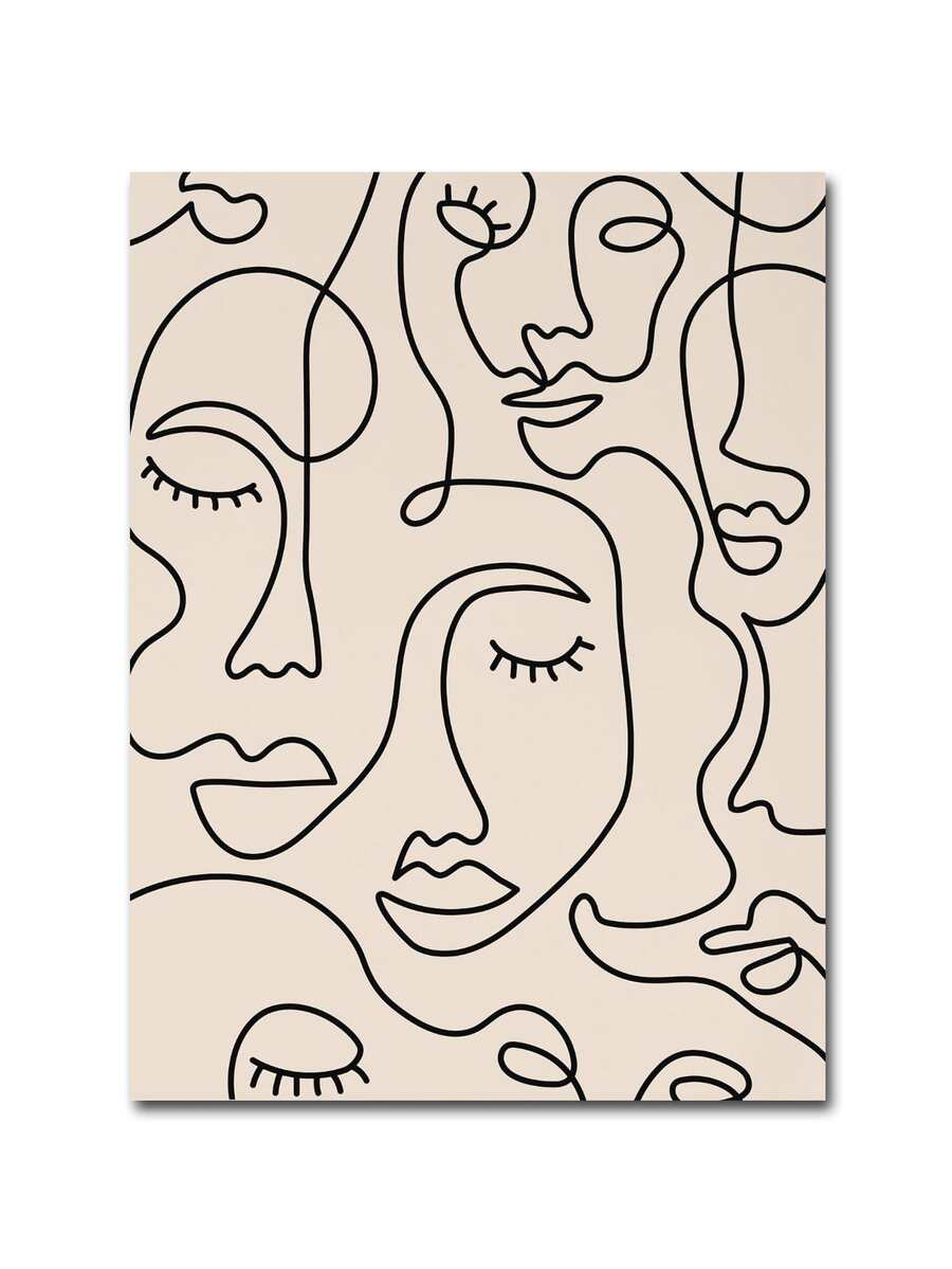 Abstract Face Pattern Unframed Painting | SHEIN USA