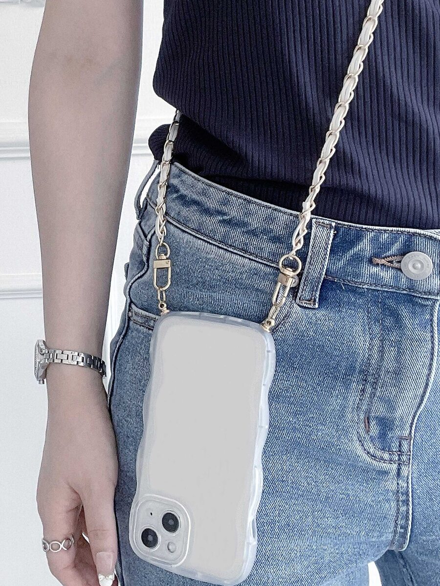 With Phone Charm Crossbody Transparent Phone Case With Gold-Tone ...