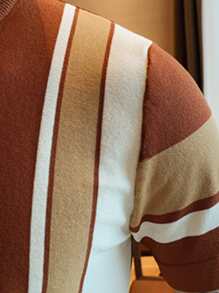 Men Striped Pattern Colorblock Knit Top | SHEIN USA