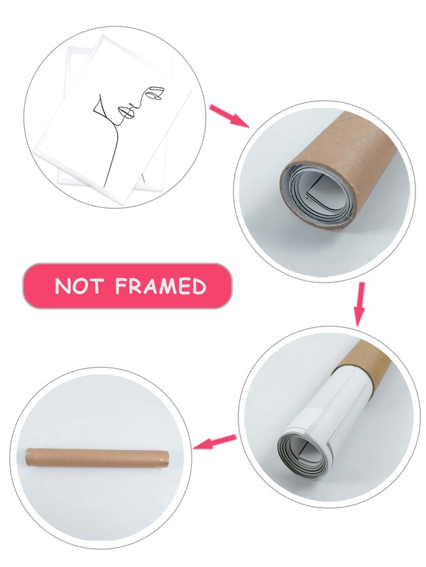 2pcs Abstract Figure Graphic Unframed Painting, Removable Poster Gift ...