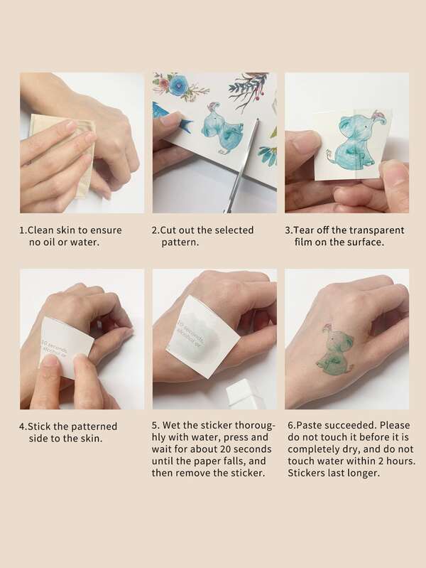 Tattoo Sticker,1 Sheet Moon & Flower Pattern Temporary Tattoos For ...