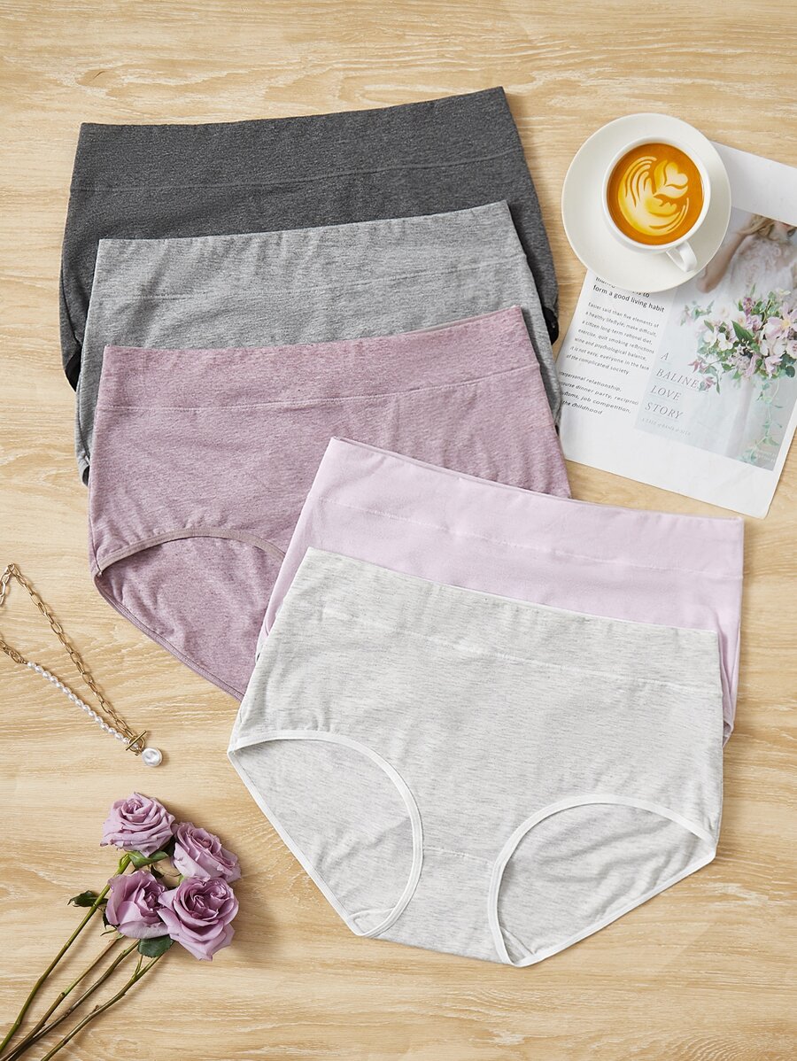 Plus 5pack Solid Panty Set | SHEIN USA