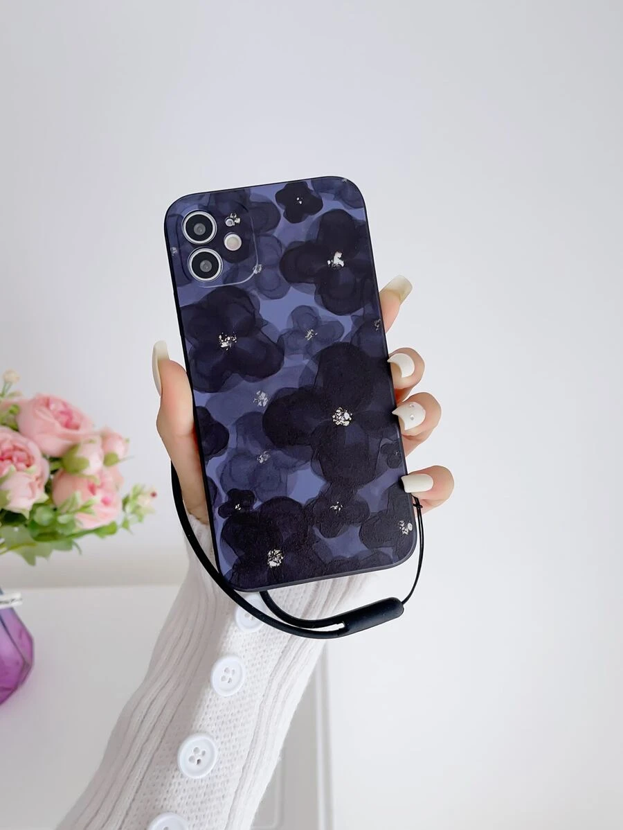 Flower Pattern Phone Case With Lanyard | SHEIN USA