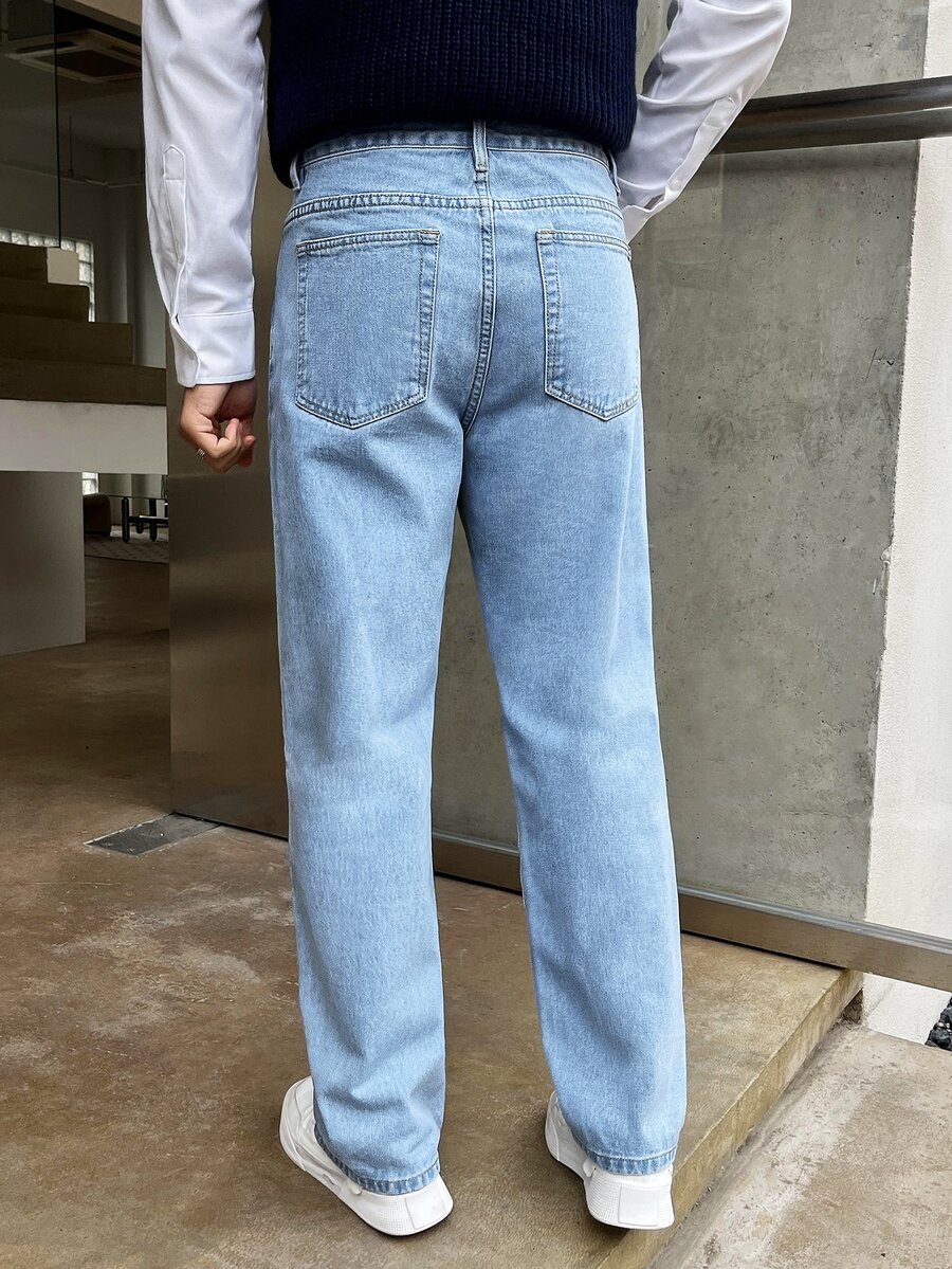 Manfinity Hypemode Loose-Fit Men's Jeans With Slant Pockets And ...