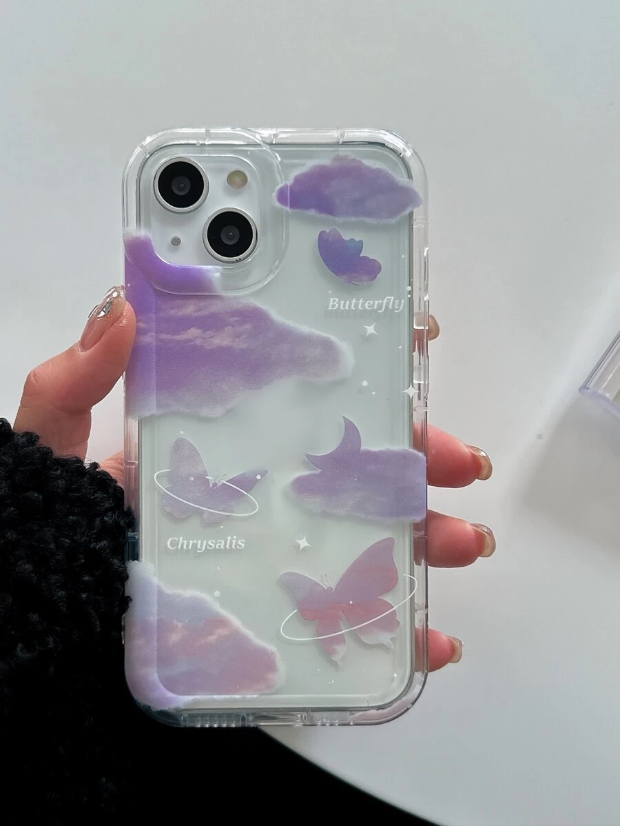 Butterfly Pattern Clear Phone Case | SHEIN USA