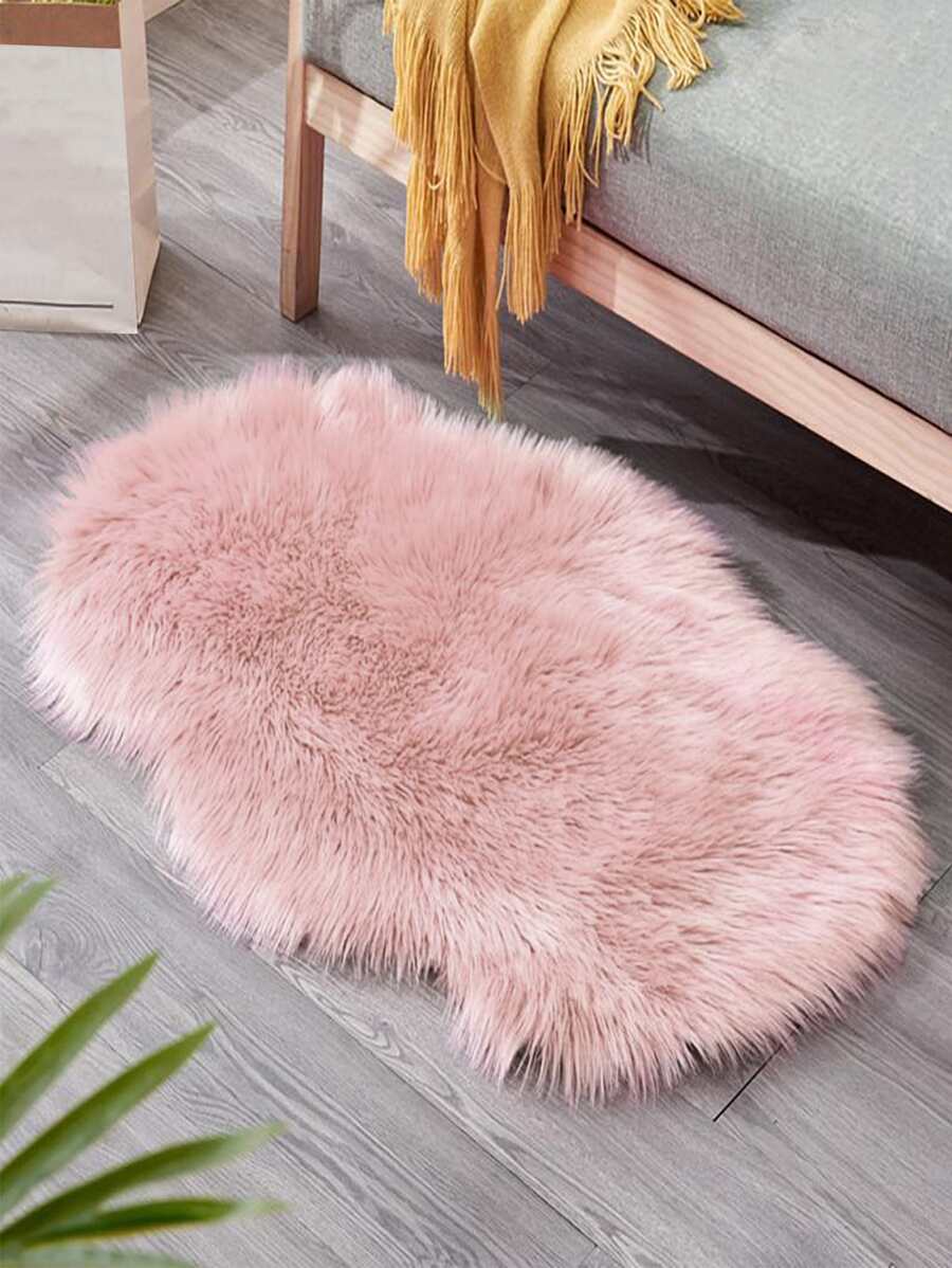 Solid Fluffy Rug | SHEIN USA