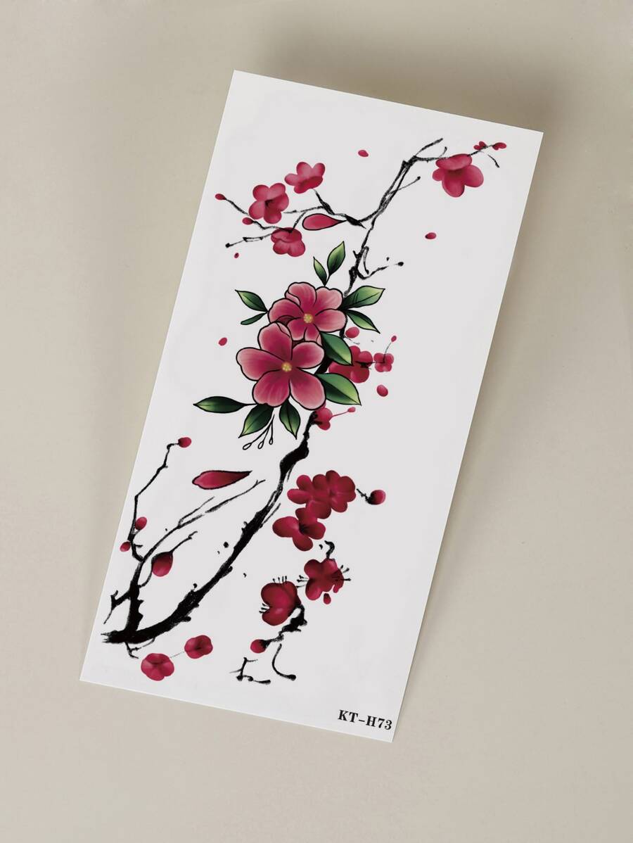 1pc Flower Pattern Temporary Tattoo Sticker For Wrist And Other Small ...