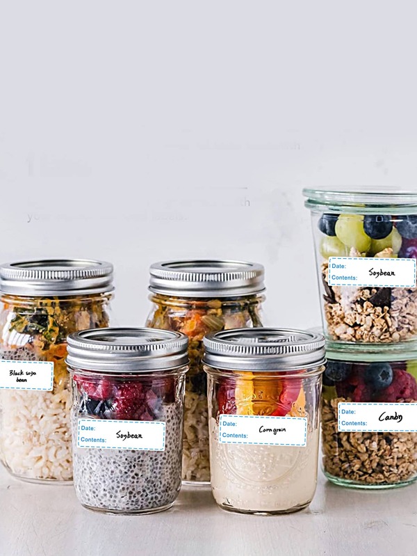 1roll Kitchen Label Sticker, Simple Letter Graphic Kitchen Bottle Decal ...